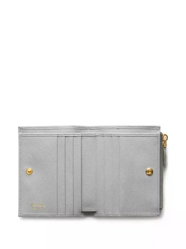 Prada Small Logo-plaque Wallet - Grey