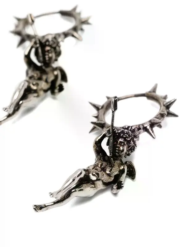 LEONARDO VALENTINI Spiked Angel Hoop Earrings