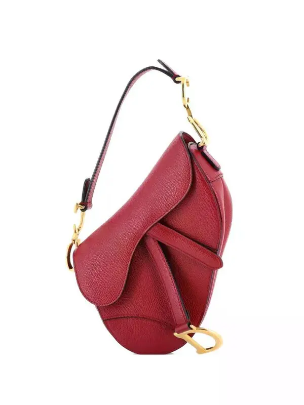 Dior Saddle Handbag Leather Mini Shoulder Bag - Red