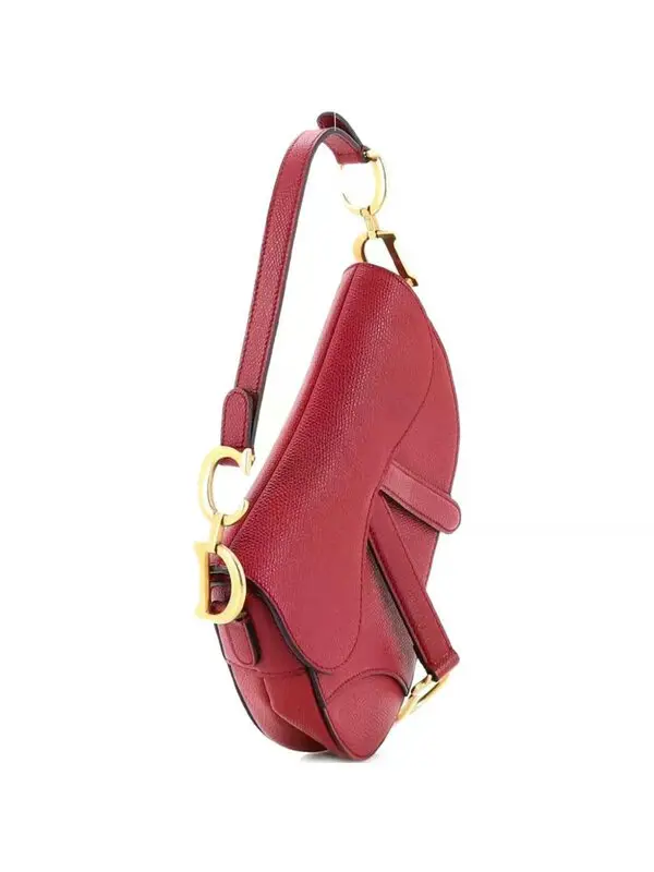 Dior Saddle Handbag Leather Mini Shoulder Bag - Red