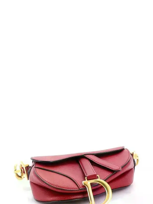 Dior Saddle Handbag Leather Mini Shoulder Bag - Red