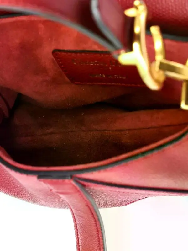 Dior Saddle Handbag Leather Mini Shoulder Bag - Red