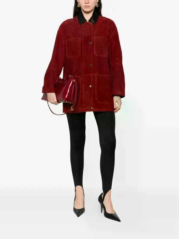 Nour Hammour Barn Suede Jacket - Red