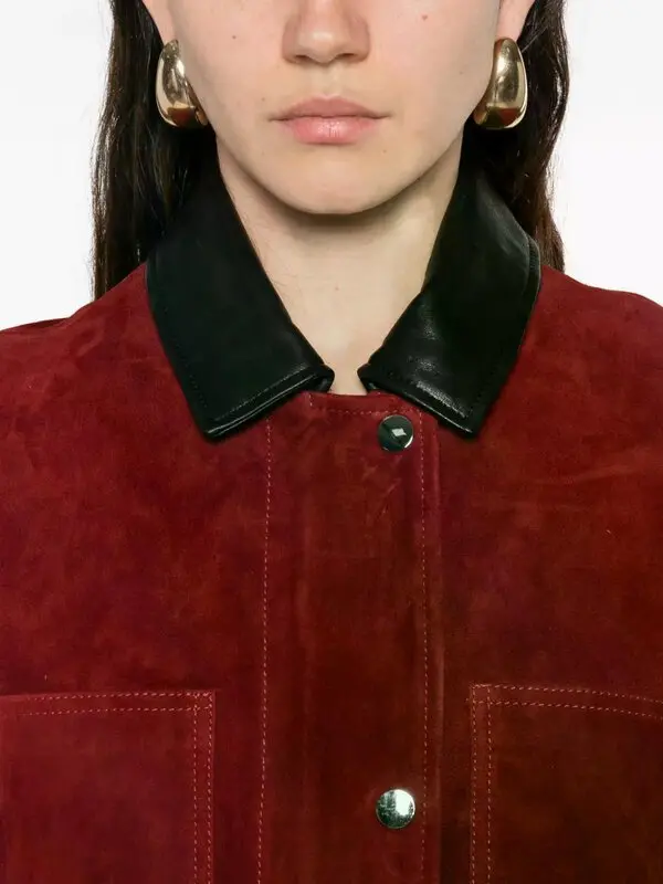 Nour Hammour Barn Suede Jacket - Red
