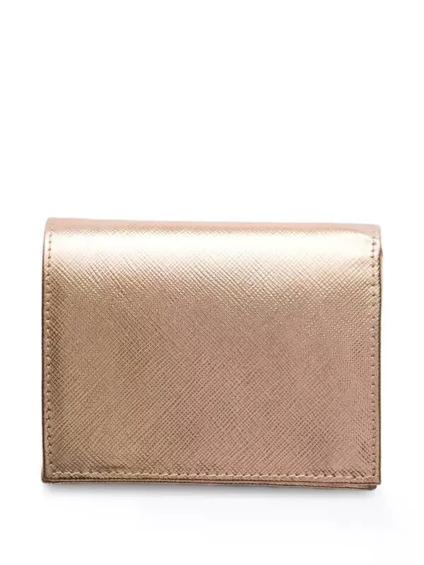 Prada Small Logo-plaque Saffiano-leather Wallet - Brown