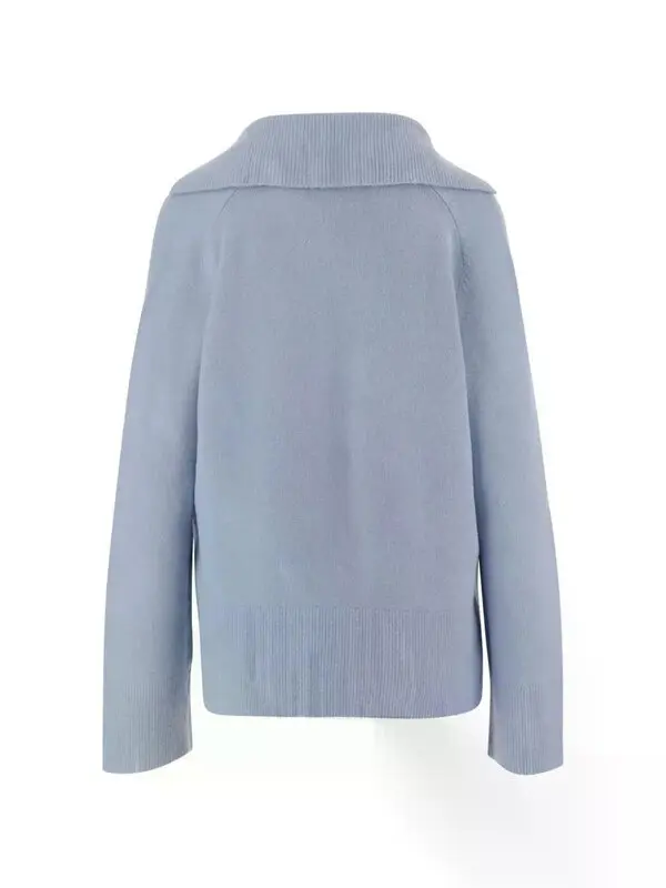 Vince Ribbed V-neck Sweater - Blue