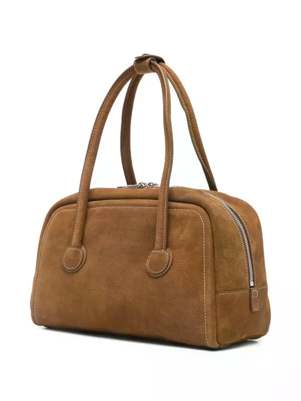 MARGESHERWOOD Soft Suede Embossed-logo Tote Bag - Brown