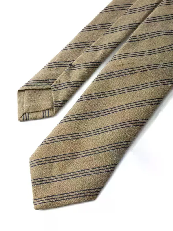 Prada Striped Neck Tie Linen - Neutrals
