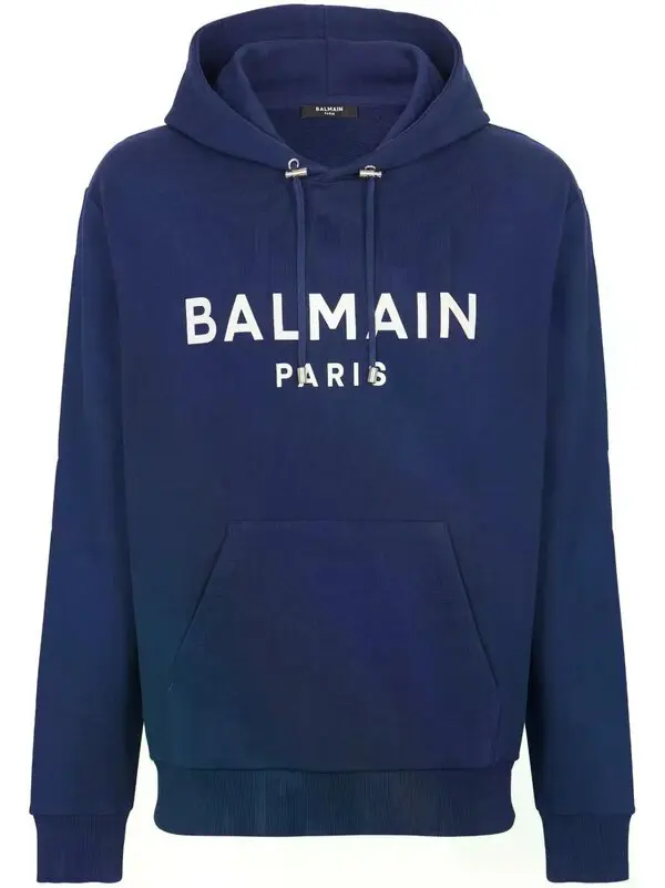 Balmain Logo-print Long-sleeved Hoodie