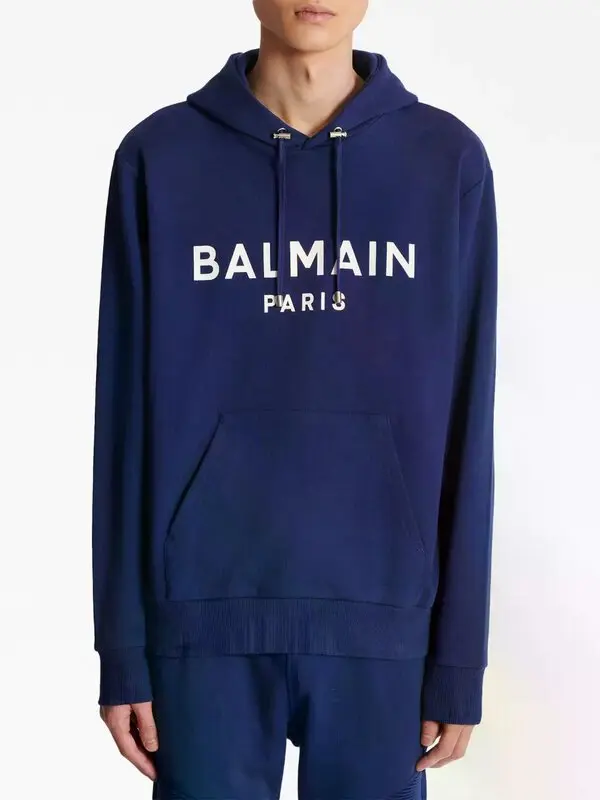 Balmain Logo-print Long-sleeved Hoodie
