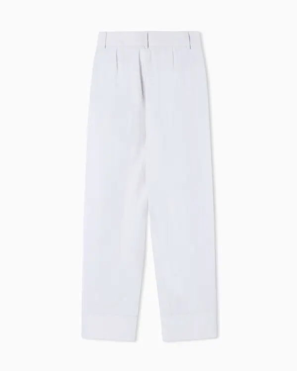 Giorgio Armani Washed Technical Silk Wide Leg Trousers - Grey