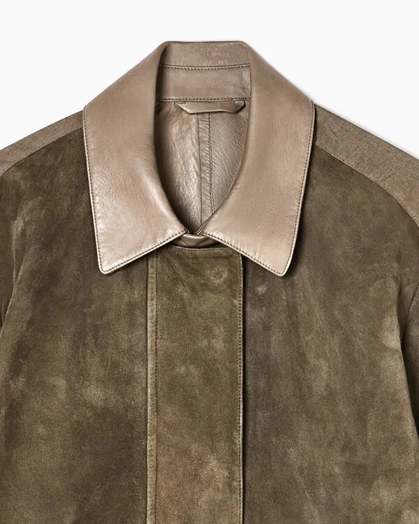 Giorgio Armani Lambskin Suede And Linen Blouson