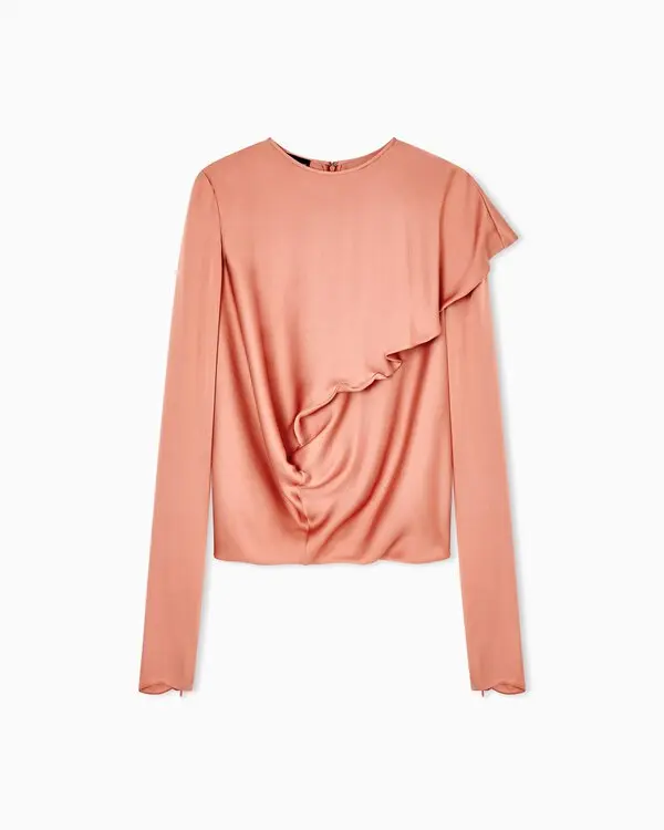 Giorgio Armani Draped Silk Charmeuse Blouse
