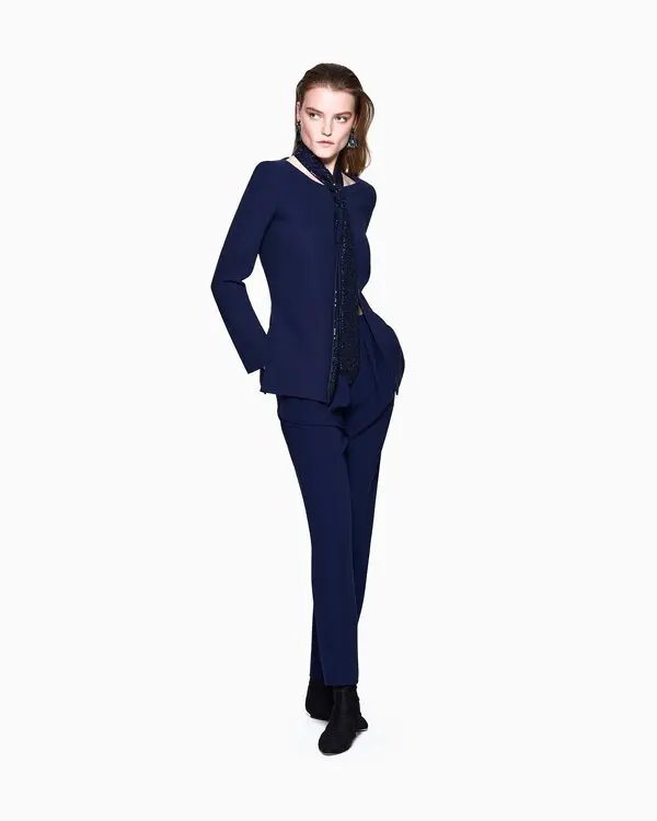 Giorgio Armani Silk Cady Jacket With Embroidered Tie - Patterned