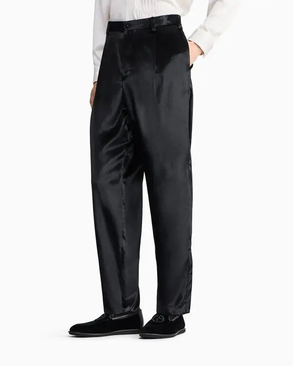 Giorgio Armani Velvet Single-pleated Trousers