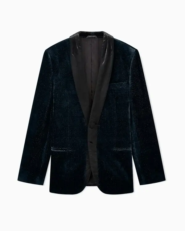 Giorgio Armani Single-breasted Devoré Velvet Jacket