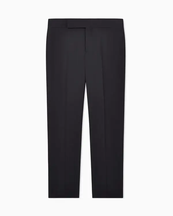 Giorgio Armani Flat-front Wool Crepe Trousers