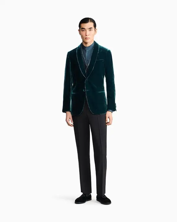 Giorgio Armani Flat-front Wool Crepe Trousers