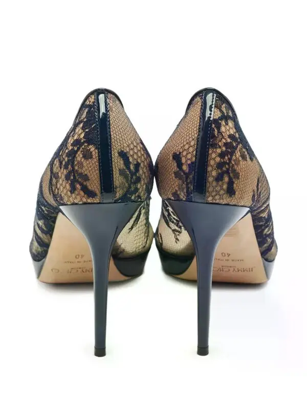 JIMMY CHOO Lace Peep-toe Platform Pumps