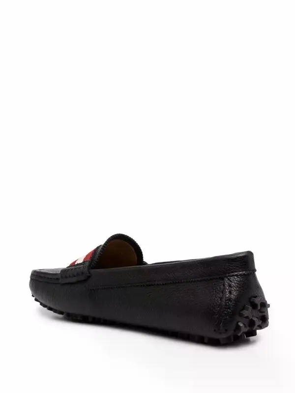 Bally Striped Leather Loafers