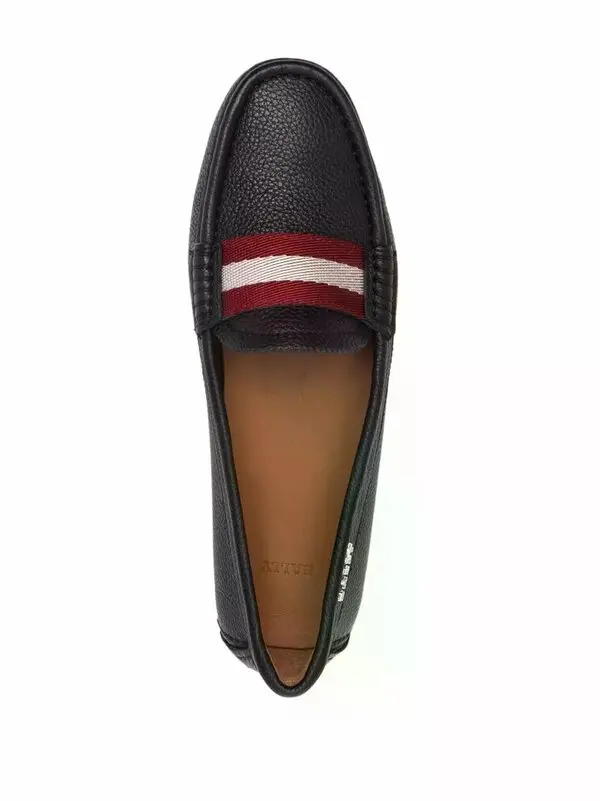 Bally Striped Leather Loafers