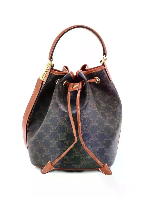 Celine Clara Triomphe Coated Canvas Bucket Bag