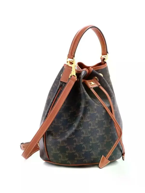 Celine Clara Triomphe Coated Canvas Bucket Bag
