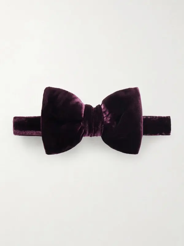 TOM FORD Cotton-velvet Bow Tie - Purple