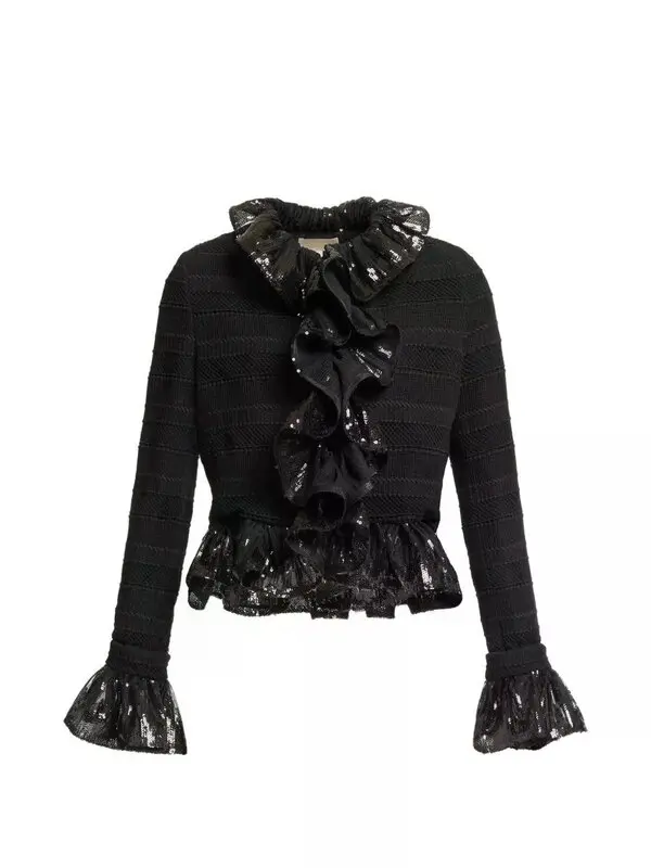 Elie Saab Sequin-embellished Cropped Jacket