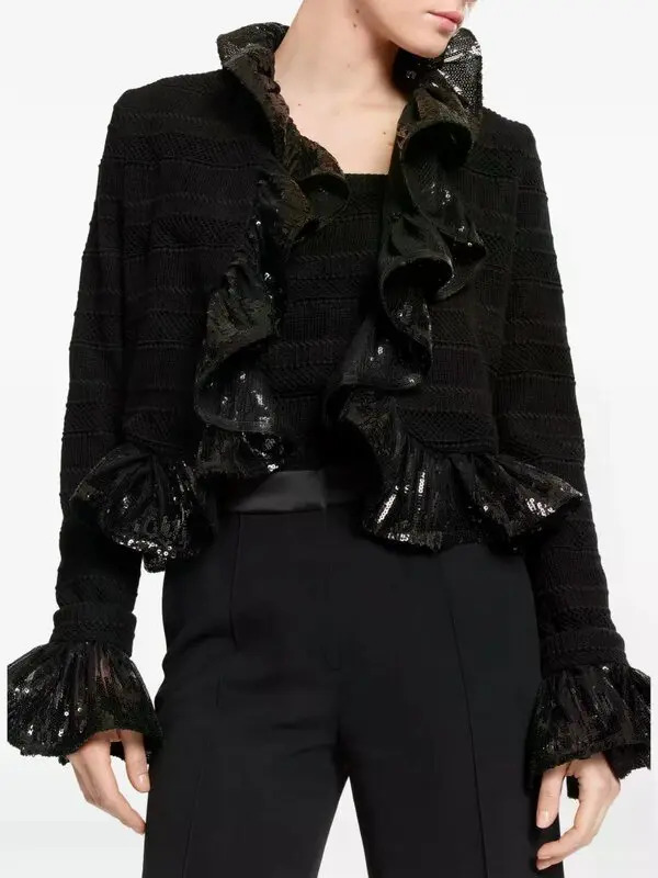 Elie Saab Sequin-embellished Cropped Jacket