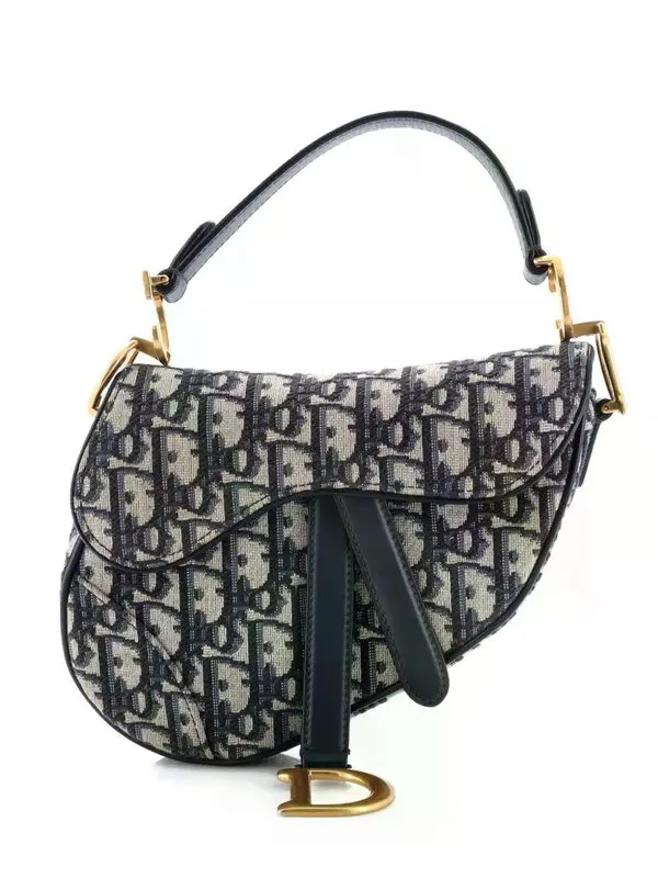 Dior Saddle Handbag Oblique Canvas Mini - Blue