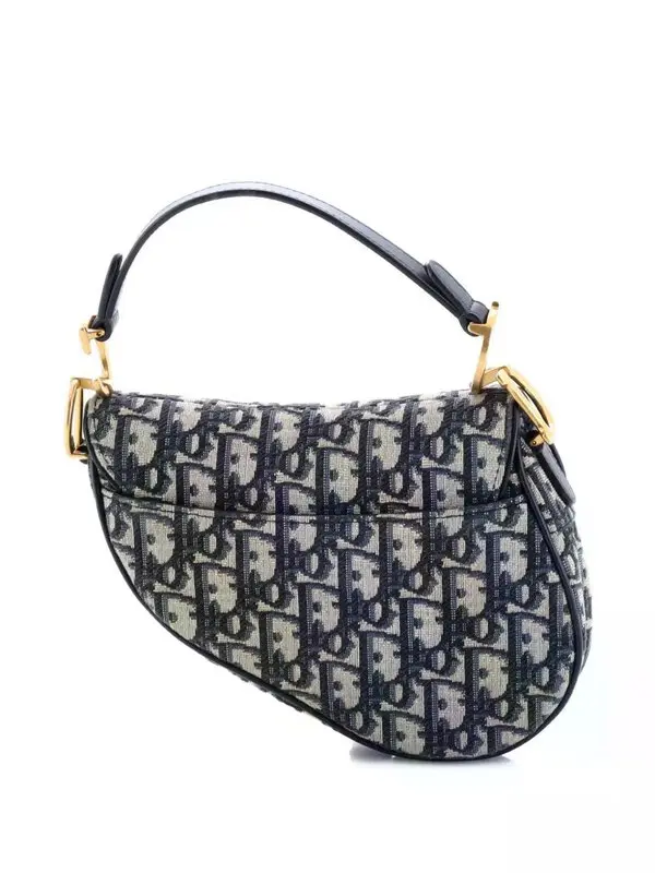 Dior Saddle Handbag Oblique Canvas Mini - Blue