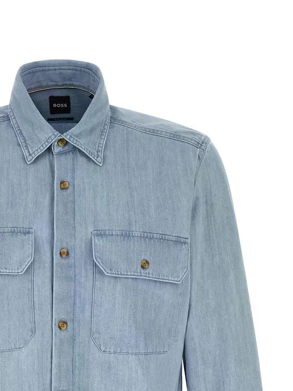 BOSS H-liam Buttoned Chest-pockets Shirt