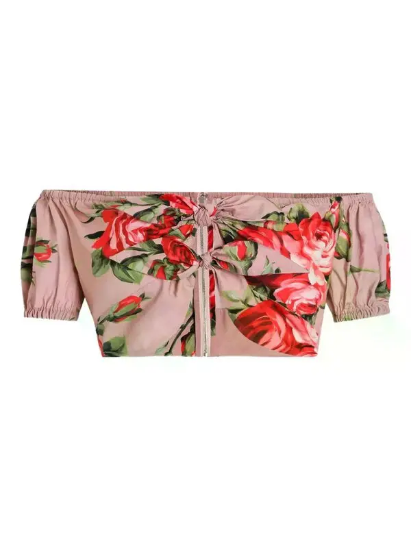 Dolce & Gabbana Floral Print Crop Top - Pink