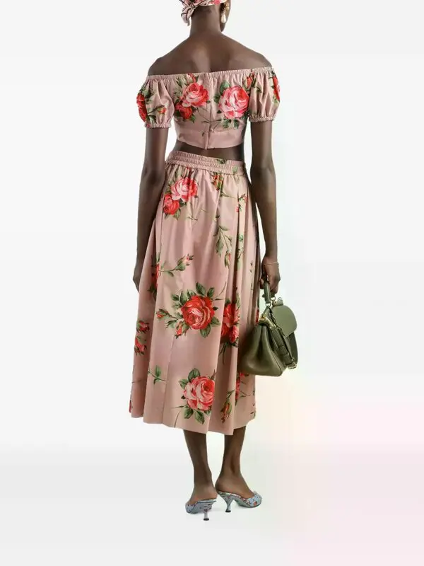 Dolce & Gabbana Floral Print Crop Top - Pink