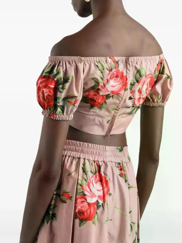 Dolce & Gabbana Floral Print Crop Top - Pink