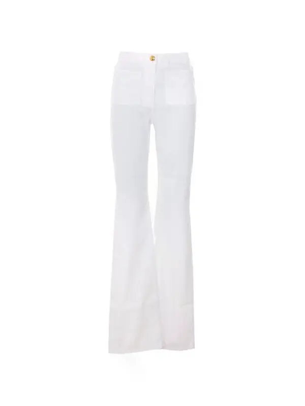 Elisabetta Franchi Slim Fit Logo Button Trousers