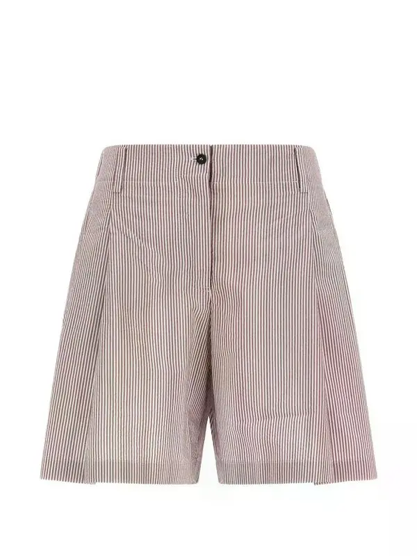 Brunello Cucinelli Button-fastening Striped Shorts - Brown