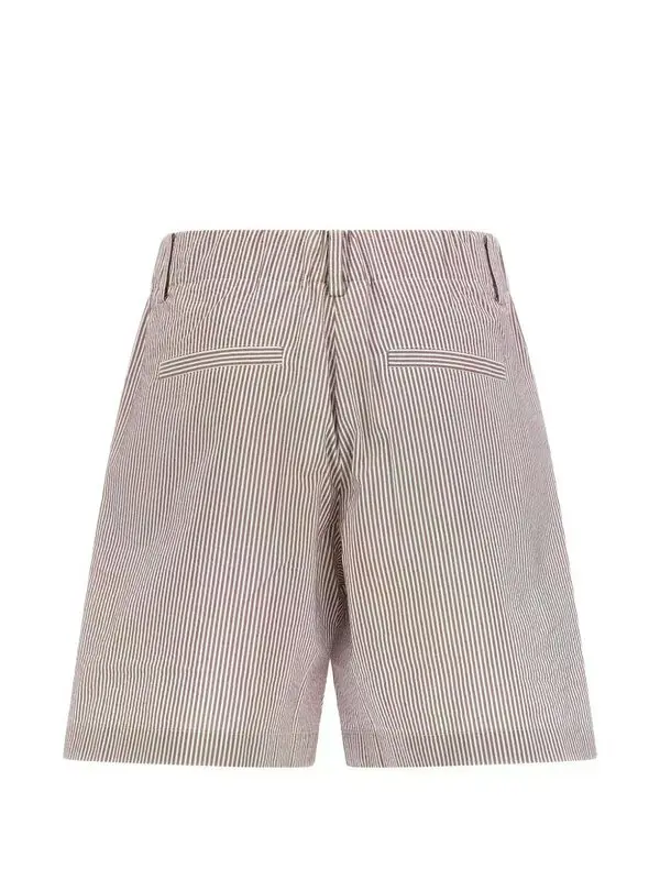 Brunello Cucinelli Button-fastening Striped Shorts - Brown