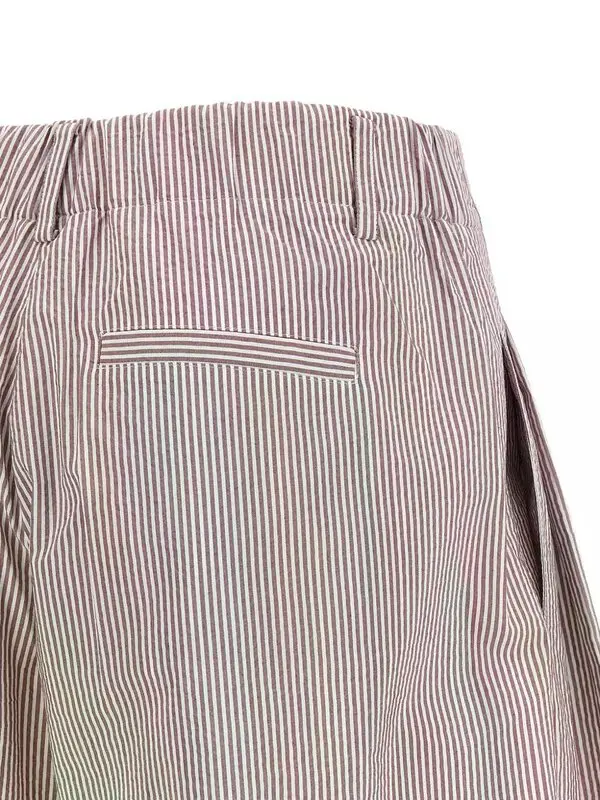 Brunello Cucinelli Button-fastening Striped Shorts - Brown