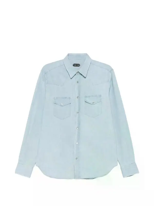TOM FORD Chest-pocket Denim Shirt - Blue