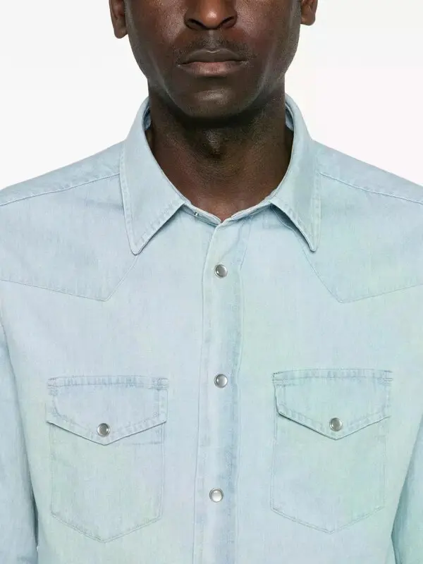TOM FORD Chest-pocket Denim Shirt - Blue