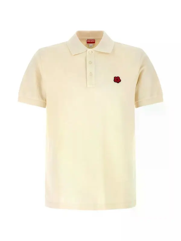 Kenzo Boke Flower Patch Logo Embroidery Polo Shirt - Neutrals