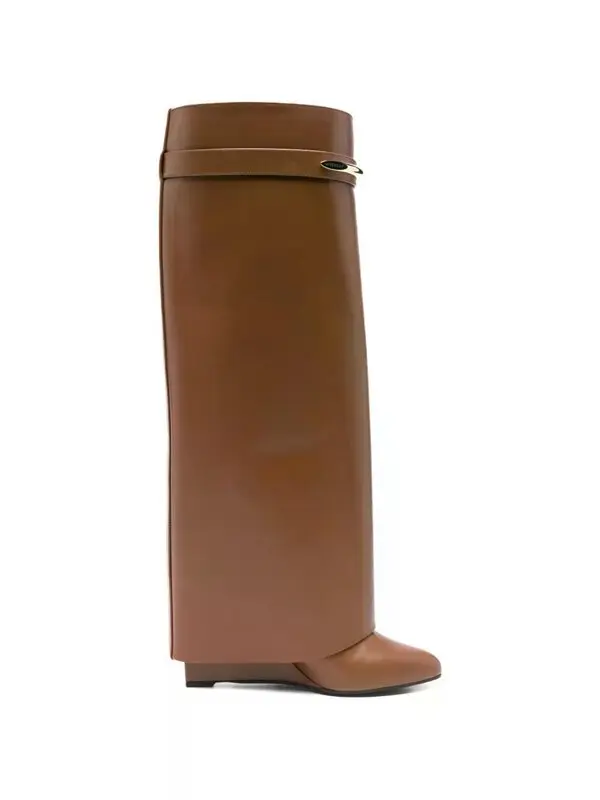 Givenchy Shark Leather Knee-high Boots - Brown