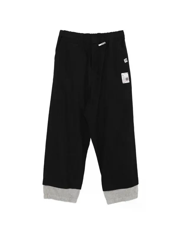 Mihara Yasuhiro Layered Wool Trousers - Black