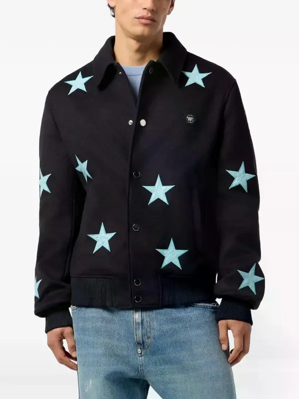 Philipp Plein Star-print Wool Shirt Jacket
