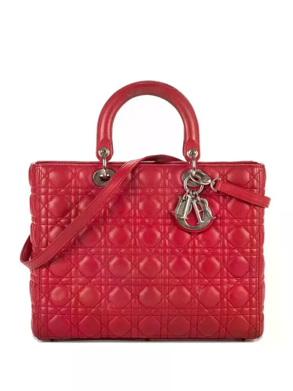 Dior Lady Quilted Handbag - Red