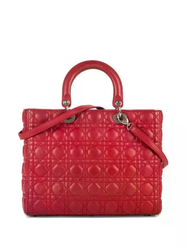 Dior Lady Quilted Handbag - Red