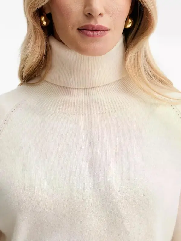 FRACOMINA Gold-tone Button Detail Roll Neck Sweater