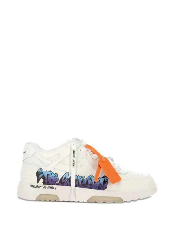 Off-White Leather Graffiti Sneakers